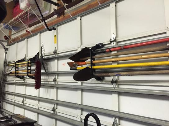 PWRR PRODUCTS Cobra 6 Item 21 in. Black Garage Door Storage Rack ...