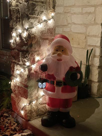 Home Accents Holiday 36 in. Christmas Santa Holding Solar Lantern ...