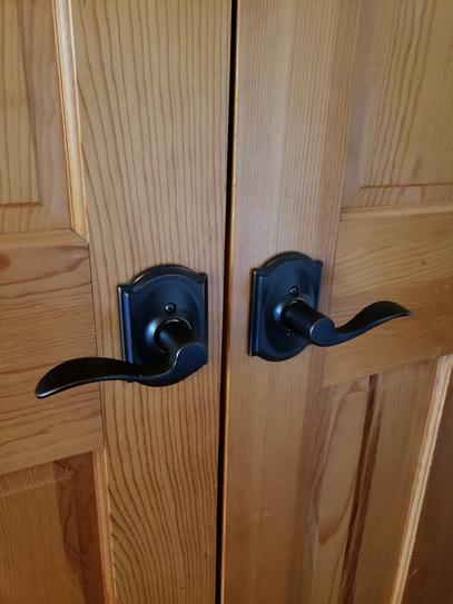 Schlage Accent Aged Bronze Right Handed Dummy Door Handle with Camelot ...