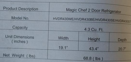 Magic Chef 4.3 cu. ft. Mini Fridge in Stainless Look HVDR430SE - The ...