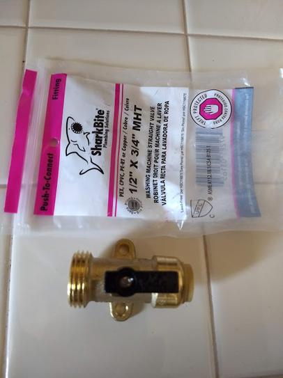 SharkBite 1/2 in. x 3/4 in. Push-to-Connect Brass Washing Machine ...