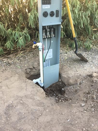 GE RV Earth Burial Pedestal with 50 Amp and 30 Amp RV Receptacles and a ...