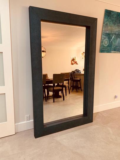 Empire Art Direct Oversized Rectangle Blue Beveled Glass Modern Mirror ...