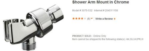 DANCO S-Style Shower Arm in Chrome 27042X - The Home Depot