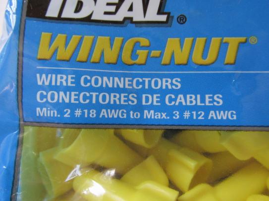 IDEAL Wing-Nut Wire Connector, 451 Yellow, Jar of 250 30-1451J - The ...