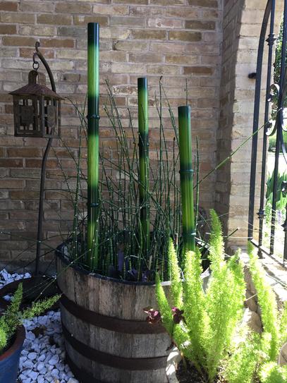 Hampton Bay Solar Green Integrated LED Bamboo Stick Lights with Solar ...