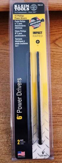 Klein Tools #2 Phillips 6 in. Steel Power Driver Bit (2-Pack) PH262 ...