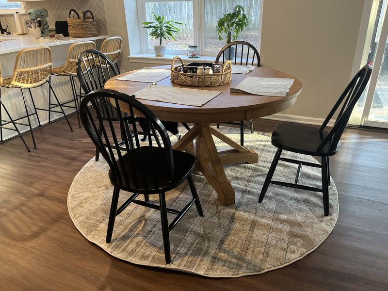 Home decorators collection aberwood patina oak finish wood round dining table for 4 store