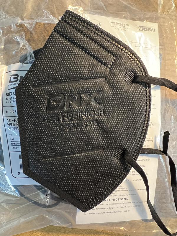 10-Pack N95 Mask Black Respirator, NIOSH Approval # Nepal | Ubuy