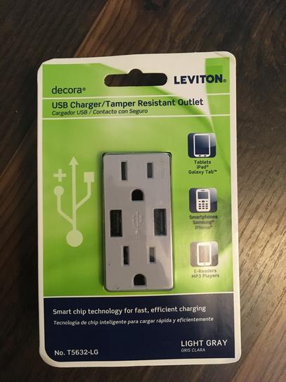 Leviton 3.6A USB Dual Type A In-Wall Charger with 15 Amp Tamper ...