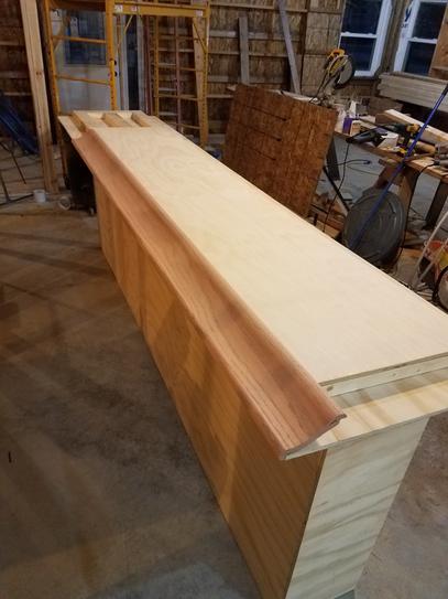 HOUSE OF FARA 1 in. x 6 in. x 4 ft. Oak Wood Bar Rail Moulding HT1804 ...