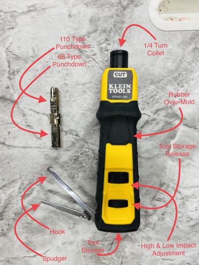 Klein Tools Impact Punchdown Tool, 66/110 MIM Blade, Hi/Low Impact ...