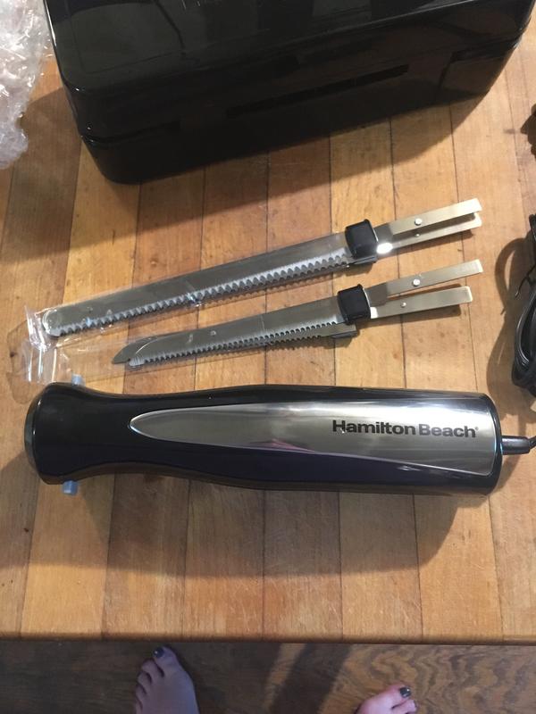 Hamilton Beach Electric Carving Knife w/ Storage Case, Dishwasher Safe ...