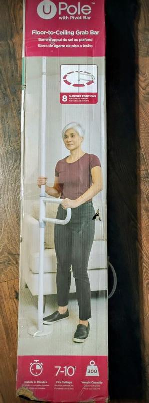 HealthCraft uPole Safety Pole 84-in Cloud White Floor-mounted Grab Bar ...
