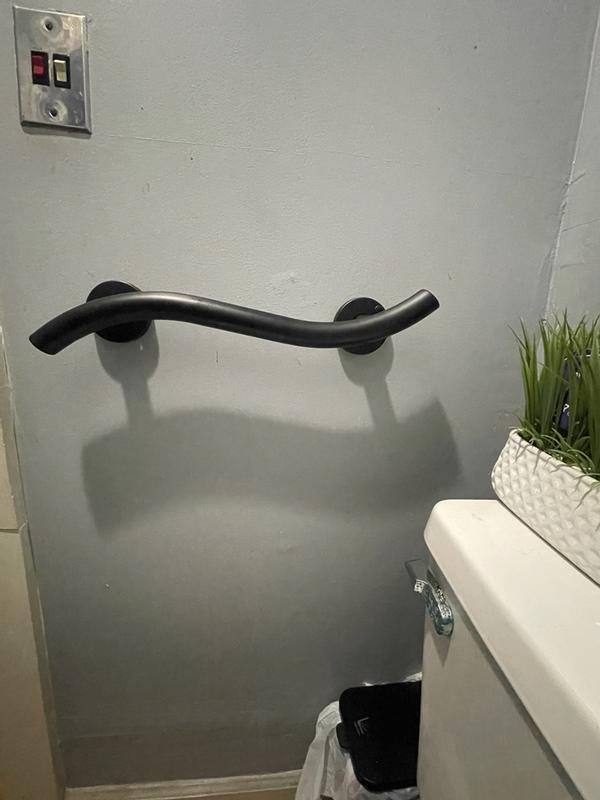 HealthCraft 2 -Pack Wave Grab Bars 24-in Chrome Wall mount ADA ...