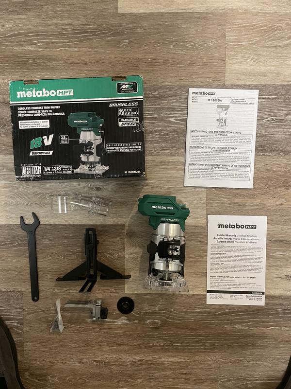 Metabo HPT MultiVolt 1/4-in Variable Brushless Trim Cordless Router ...