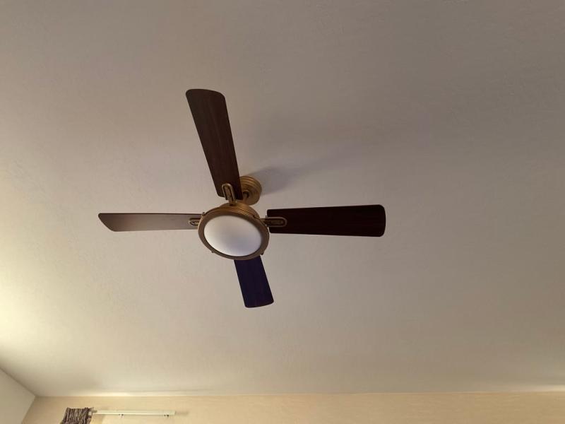 Hinkley Collier 54-in Heritage Brass with Walnut Blades Integrated LED ...