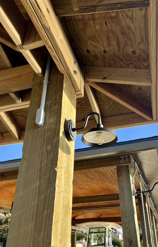 Hinkley Forge 1 -Light 9-in H Satin Black Hardwired Outdoor Wall Light ...
