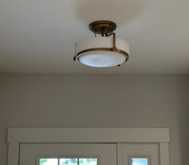 Hinkley Harper 3 -Light 14.5-in Brushed Brass Semi Flush Mount Light in ...