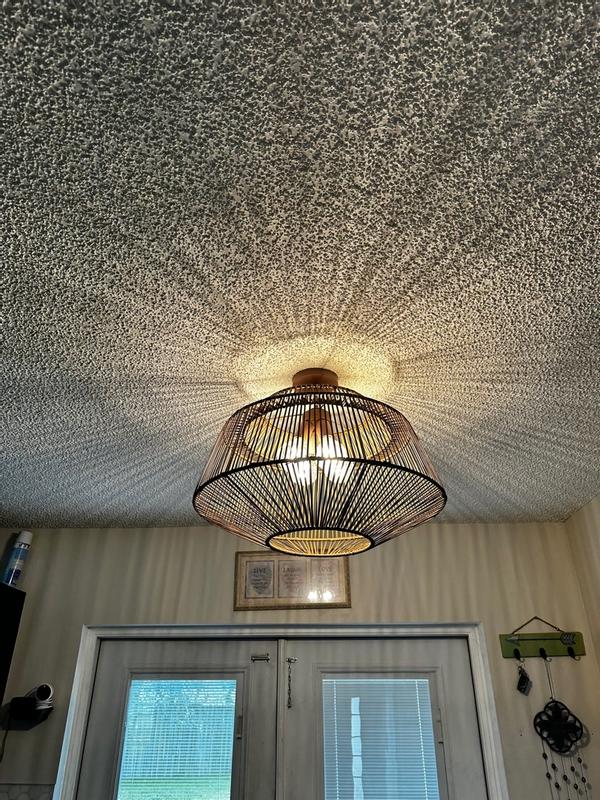 Hunter Brookhollow Sable Rattan and Sable 4 Light Pendant Ceiling Light ...