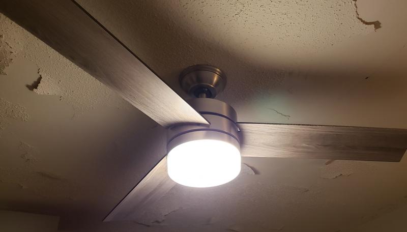 Hunter Exeter 54-in Brushed Nickel Indoor Ceiling Fan with Light and ...