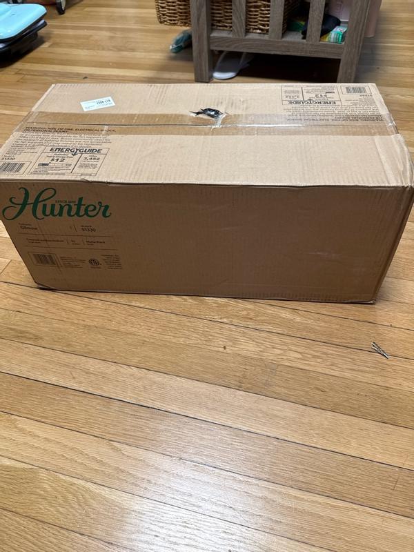 Hunter Gilmour 52-in Matte black LED Indoor/Outdoor Flush Mount Ceiling ...