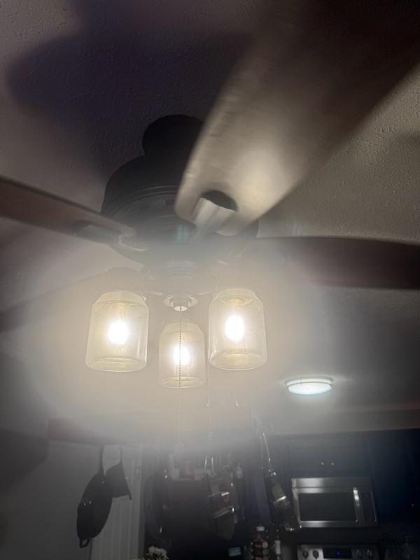 Hunter Gilmour 52-in Matte black LED Indoor/Outdoor Flush Mount Ceiling ...