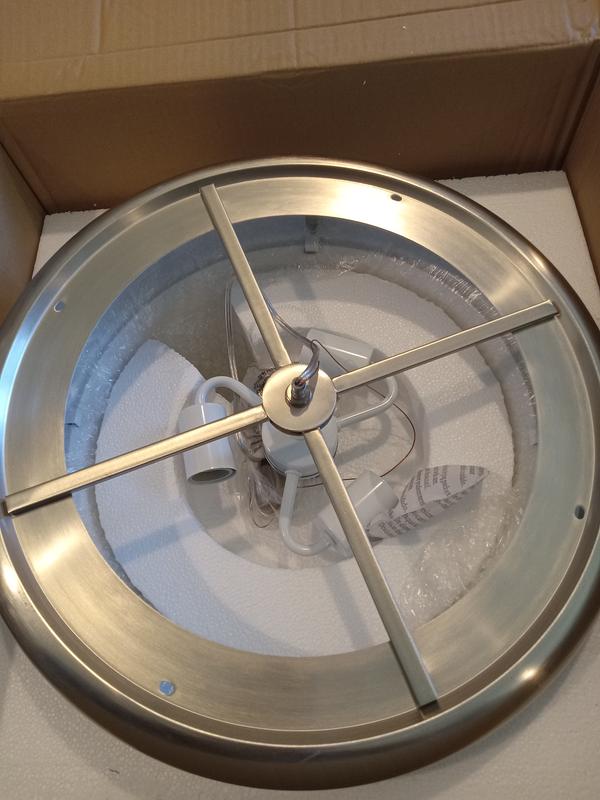 Hunter Station 3-Light Brushed Nickel Modern Frosted Glass Drum LED ...