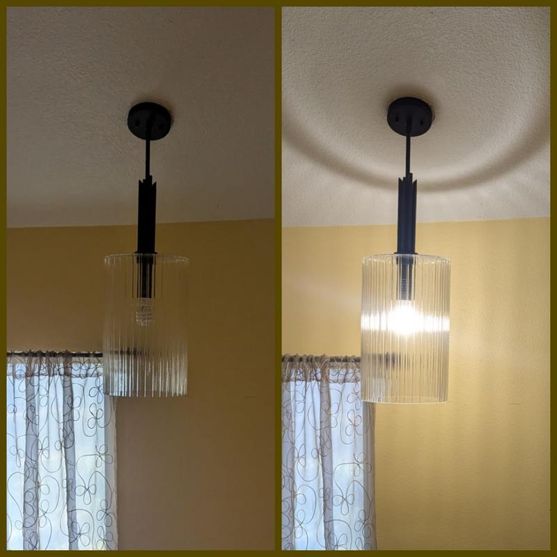 Hunter Gatz Alturas Gold Modern/Contemporary Ribbed Glass Cylinder LED ...