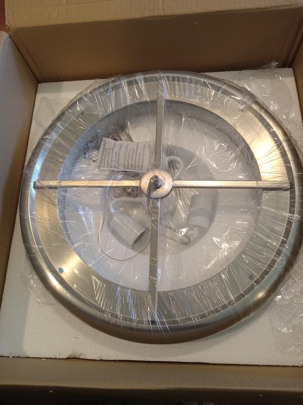 Hunter Station 3-Light Brushed Nickel Modern Frosted Glass Drum LED ...