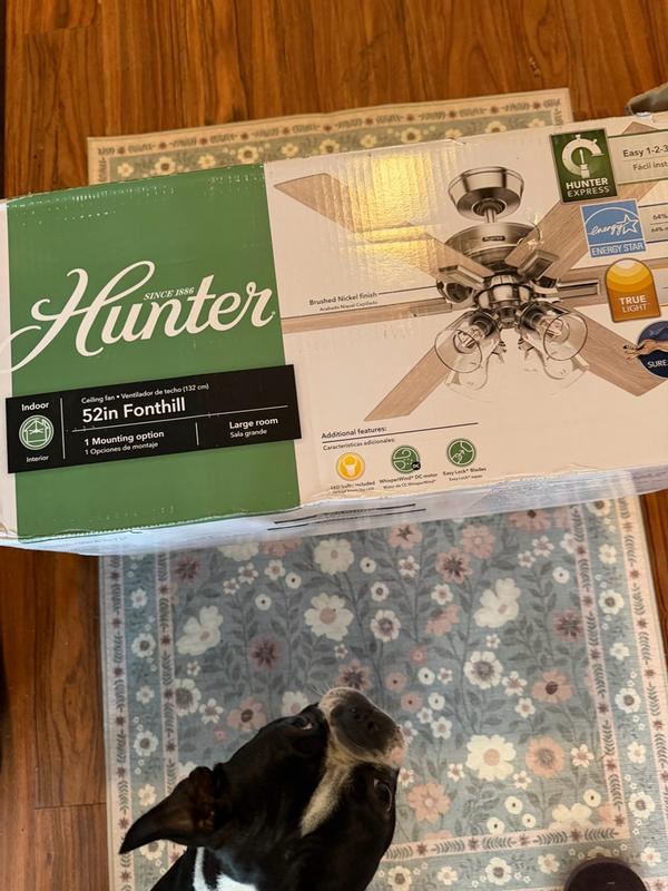 Hunter Fonthill Easy Install 52-in Fresh White with Light Oak Blades ...