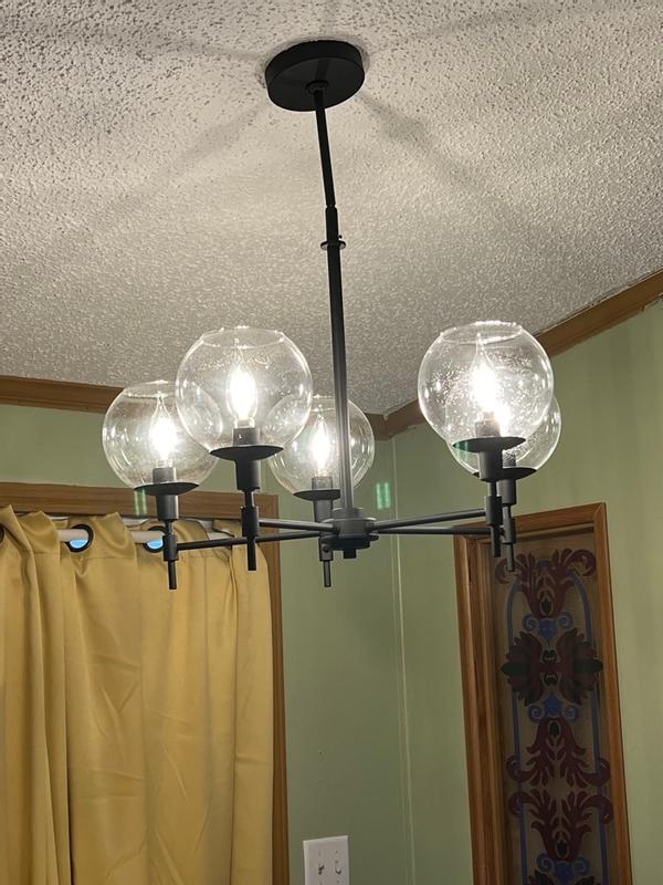 Hunter Xidane 5-Light Matte Black Mid-century Chandelier 19510 at Lowes.com