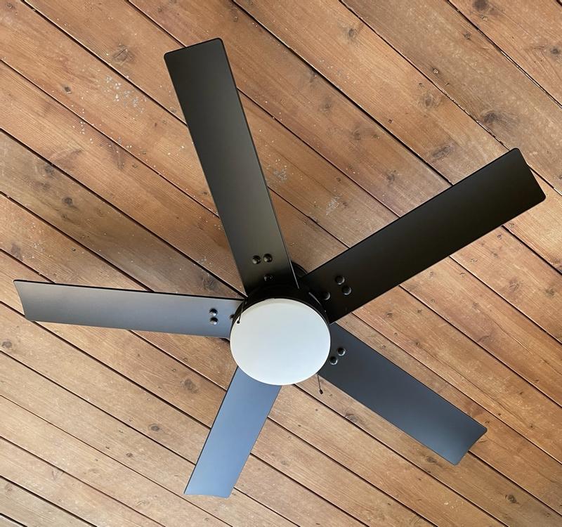 Hunter Sea Point WeatherMax 52-in Matte black LED Indoor/Outdoor ...