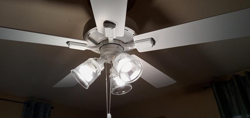Hunter Crestfield Easy Install 52-in Fresh White LED Indoor Ceiling Fan ...
