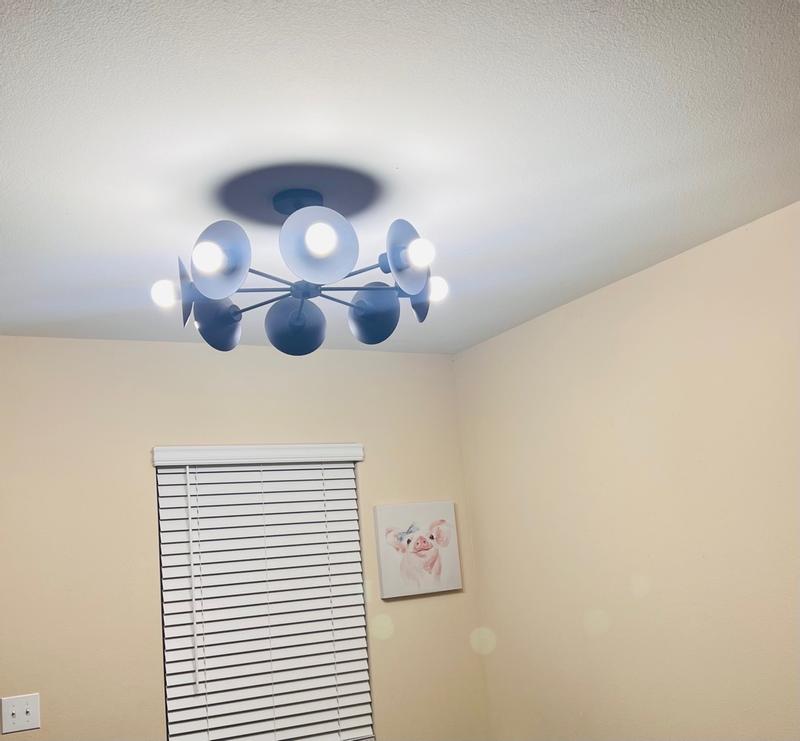 Hunter Fernando 8-Light Matte Black Modern/ContemporaryBare Bulb ...