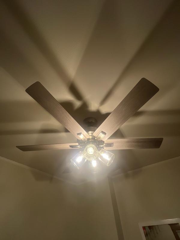 Hunter Fonthill Easy Install 52-in Fresh White with Light Oak Blades ...