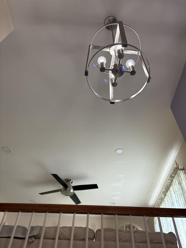 Hunter Astwood 4-Light Polished Nickel Transitional Led Chandelier ...