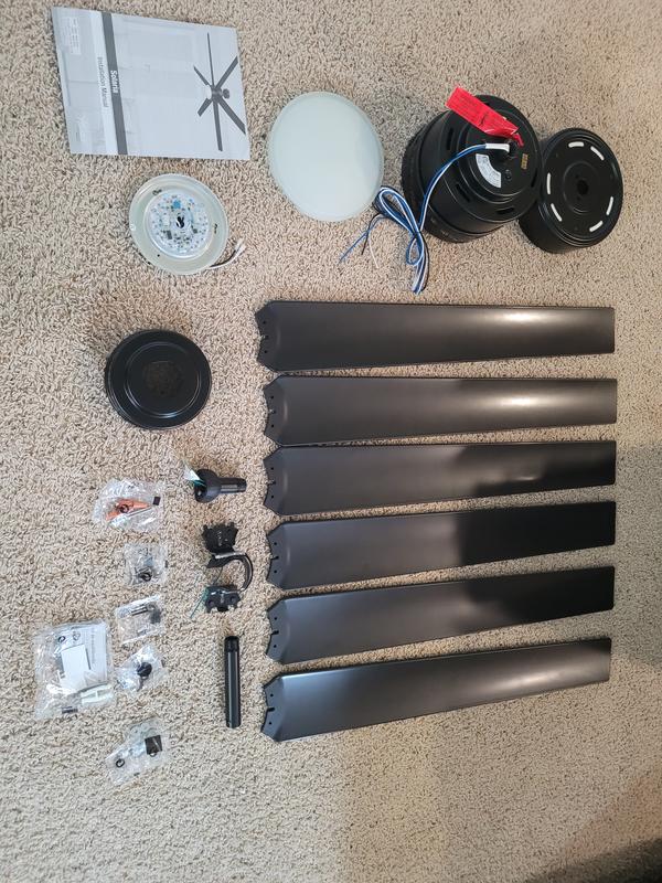 Hunter Solaria ENERGY STAR 72-in Matte black Integrated LED Indoor ...