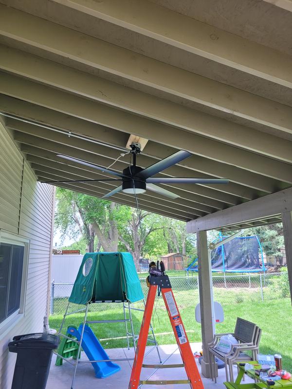 Hunter Solaria ENERGY STAR 72-in Matte black Integrated LED Indoor ...