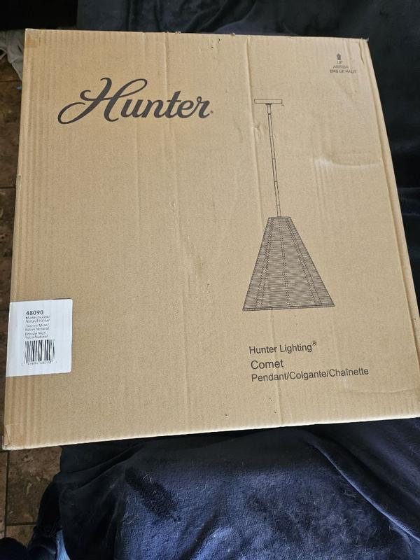Hunter Comet 1 -Light Matte Bronze Transitional Rattan Cone Small ...