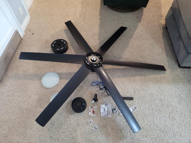 Hunter Solaria ENERGY STAR 72-in Matte black Integrated LED Indoor ...