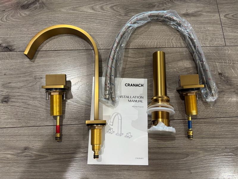 CRANACH TINIAN Widespread 2-Handle 3-Hole Modern Bathroom Sink Faucet ...