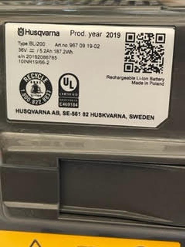 Husqvarna Bli200 40 -Volt, 5 Ah 1 -Pack Lithium Ion (Li-ion) Battery at ...