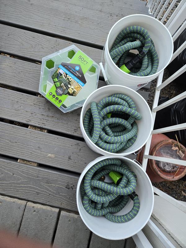 HydroTech 3/4 in. x 75 ft. Pro Expandable Max-Flow Burstproof Garden ...