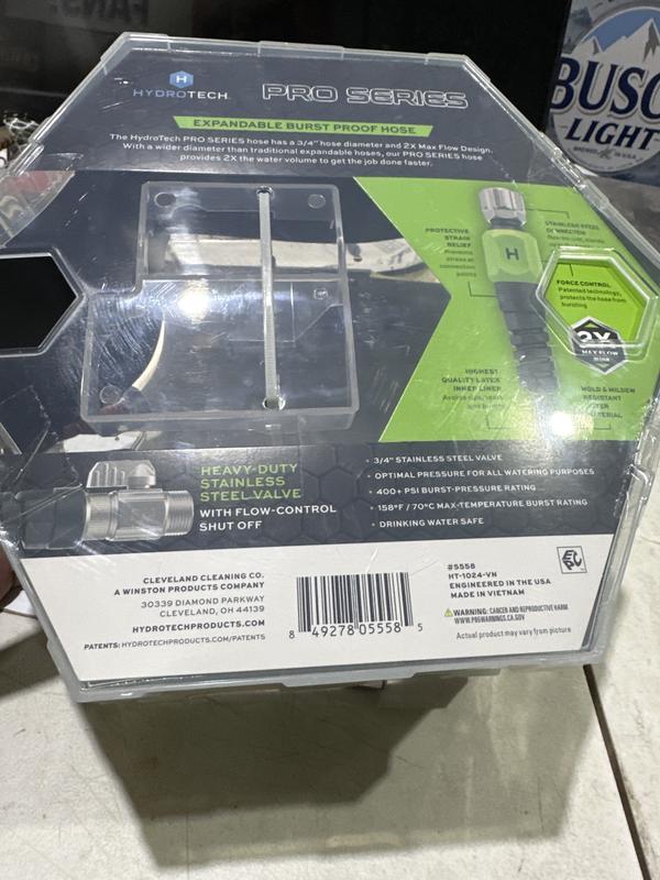 HydroTech 3/4 in. x 75 ft. Pro Expandable Max-Flow Burstproof Garden ...