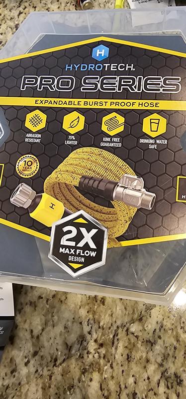 HydroTech 3/4 in. x 75 ft. Pro Expandable Max-Flow Burstproof Garden ...
