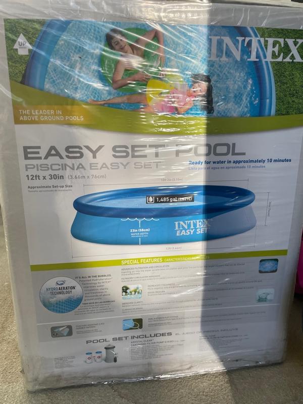 Intex 12-ft x 12-ft x 30-in Inflatable top ring Round Above-Ground Pool ...