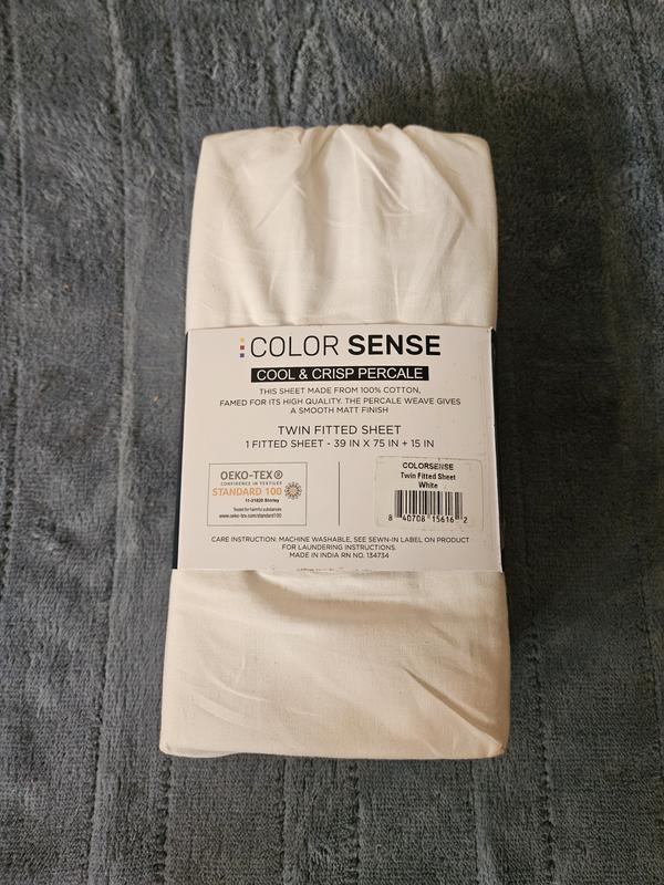 COLOR SENSE King 200-Thread-Count Cotton Light Gray Bed Sheet ...