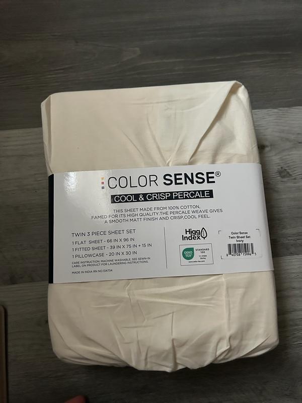 COLOR SENSE Queen 200-Thread-Count Cotton Navy Bed Sheet 840708167298 ...