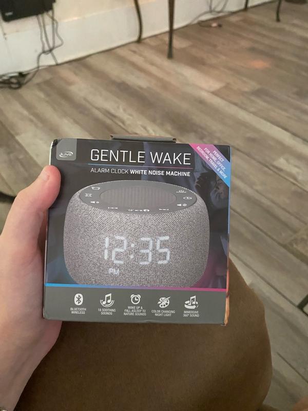 iLive Gentle Wake Alarm White Noise Machine Digital Round Tabletop ...